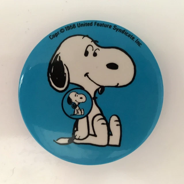 SNOOPY BADGE - Rare Vintage United Feature Syndicate Copyright 1958 ...