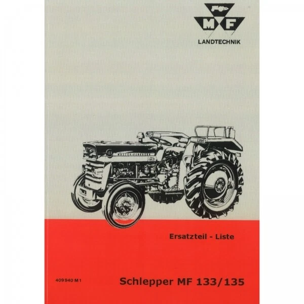 MASSEY FERGUSON SCHLEPPER MF133/135 - Traktor Ersatzteilliste ...