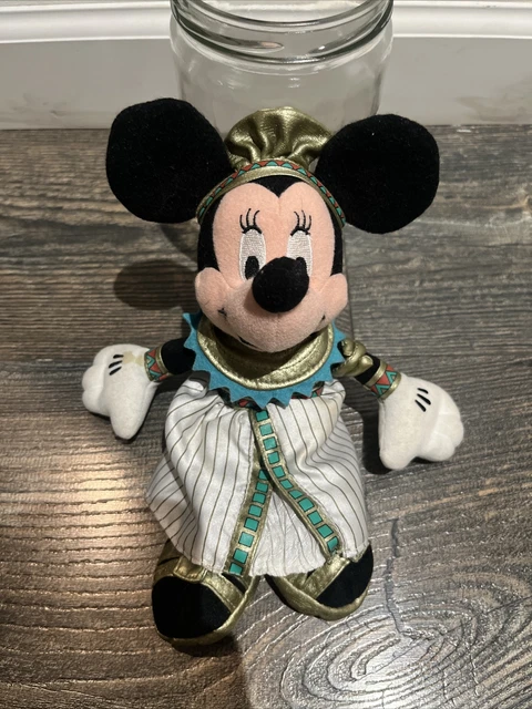 DISNEY STORE GLOBE Trotting EGYPTIAN MINNIE MOUSE Soft 8" Plush Bean ...