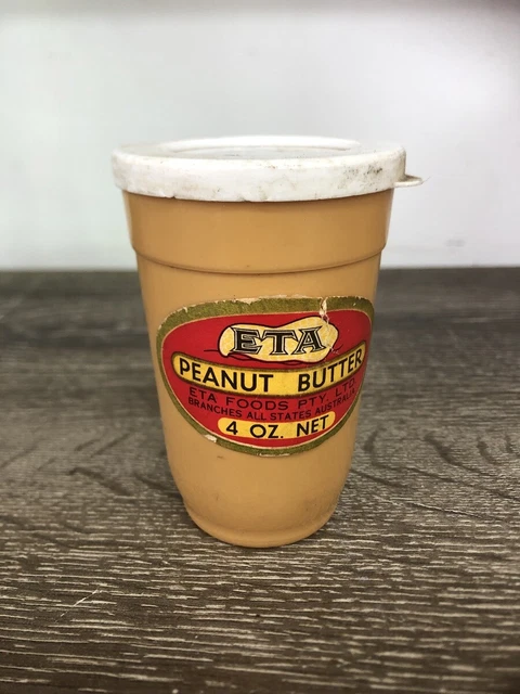 VINTAGE ETA PEANUT Butter Plastic Jar 4 Ounce $27.00 - PicClick AU
