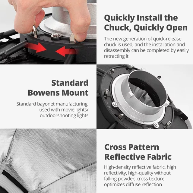 KH OCTAGON SOFTBOX Quick-Setup Soft Box Bowens Mount for Sokani X100 ...