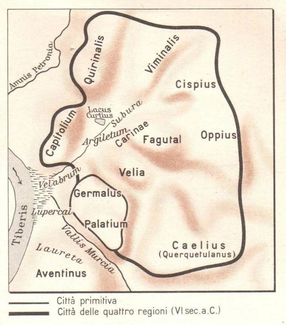 F3337 ITALIA, I Colli di Roma primitiva, Mappa epoca, Vintage map EUR 6 ...