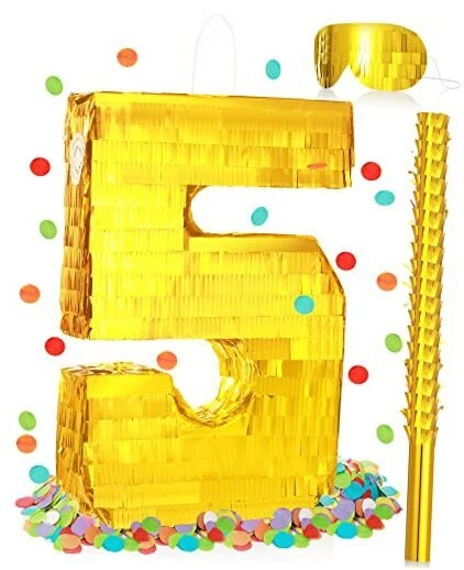 PIÑATA NÚMERO RAQUETA cumpleaños piñata decoraciones lámina dorada ...