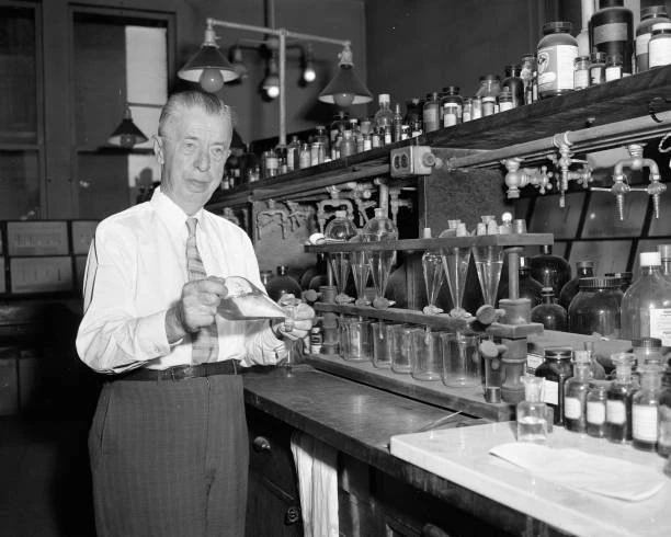 DR ALEXANDER GETTLER City Toxicoligist in his laboratory New York Old ...