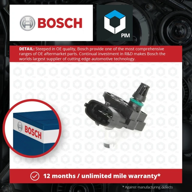 BOOST PRESSURE SENSOR fits VOLVO S60 Mk2 2.0D 13 to 18 Bosch 31405341 ...
