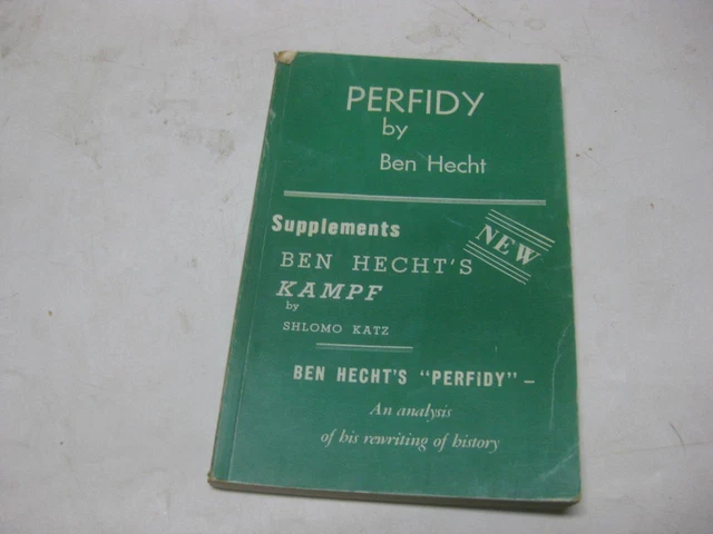 PERFIDY BY BEN Hecht A Must Read! on Zionism book Controversial £11.82 ...