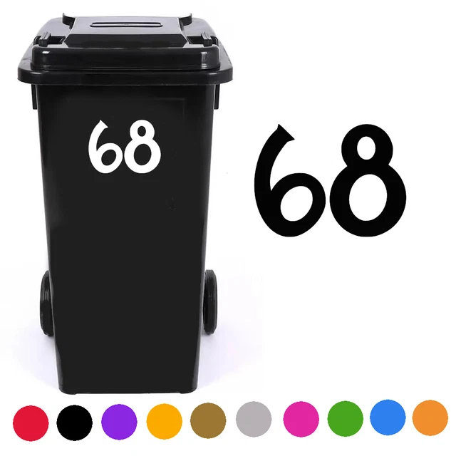 PERSONALISED WHEELIE BIN Stickers Custom House Number - Wizard Writing ...