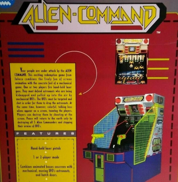 ALIEN COMMAND ARCADE Game Flyer Jaleco 1993 Vintage Artwork 8.5" x 11 ...