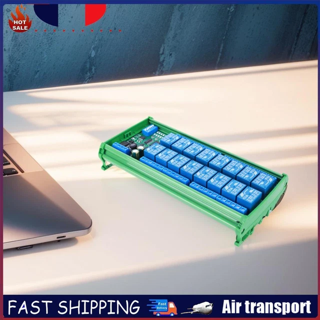 # 16 CHANNEL DC 12V RS485 Relay Module Modbus RTU Switch Module (with Rail Box) EUR 27,36 ...