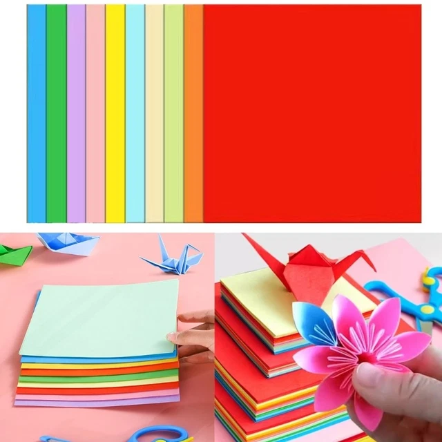 100 SHEETS COLORFUL Paper Folding Paper Double Sided Square Paper Easy ...
