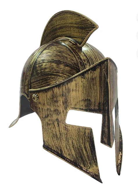MEDIEVAL KNIGHT SPARTAN Helmet Gold Bronze Roman Warrior Greek Adult ...