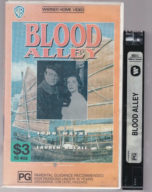 RARE VHS BLOOD ALLEY Big Box Ex-Rental Video Tape Warner Home Video $0. ...