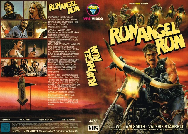 (VHS) RUN, ANGEL, Run - William Smith, Valerie Starrett, Lee de Broux ...