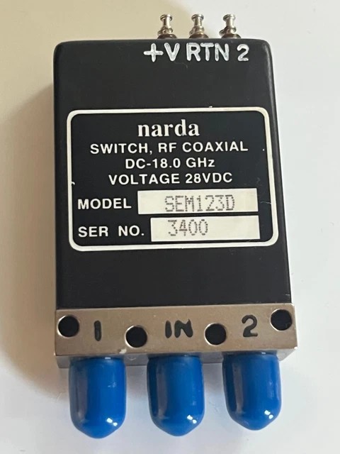 NARDA SEM123D RF SMA FAIL SAFE COAXIAL RELAY 18GHz 28Vdc SPDT AD2N28 £ ...