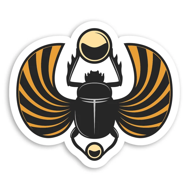 2 X 10CM Scarab Beetle Vinyl Stickers - Egyptian Egypt Luggage Sticker ...