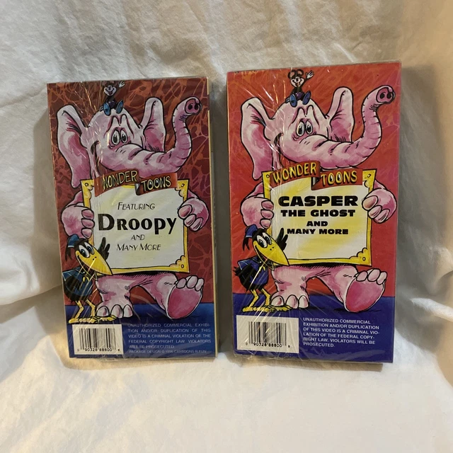 WONDER TOONS DROOPY & Casper The Ghost VHS New in Factory Shrink Wrap £ ...