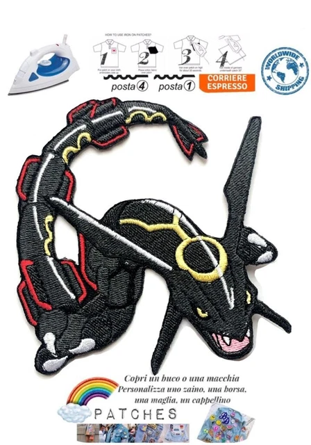 PATCH SHINY RAYQUAZA Pokémon toppa termoadesiva iron on dragon flying embroidery EUR 6,49 ...