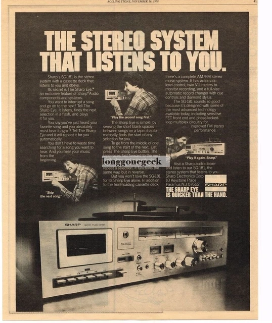 1978 SHARP SG-181 All-in-one System Stereo Hi-Fi Vintage Ad £6.64 ...