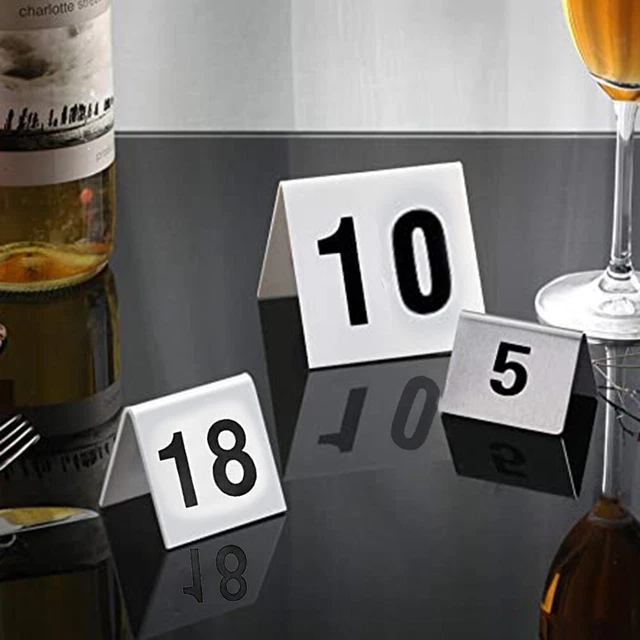 RESTAURANT TABLE NUMBER Signs Bold Numbers on White Background Set of ...