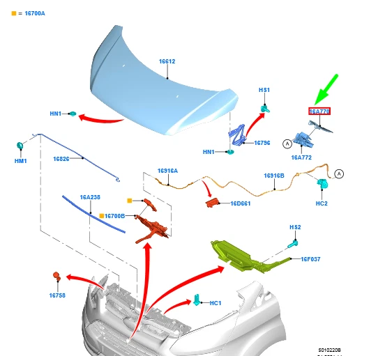 FORD TRANSIT CUSTOM MK1 Front Bonnet Release Handle Lever 2235467 NEW ...
