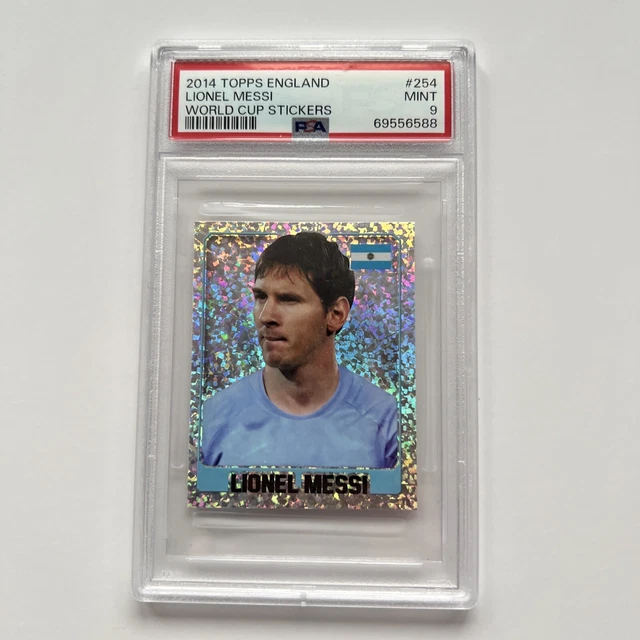 2014 TOPPS ENGLAND World Cup Stickers Lionel Messi #254 PSA 9 Argentina ...