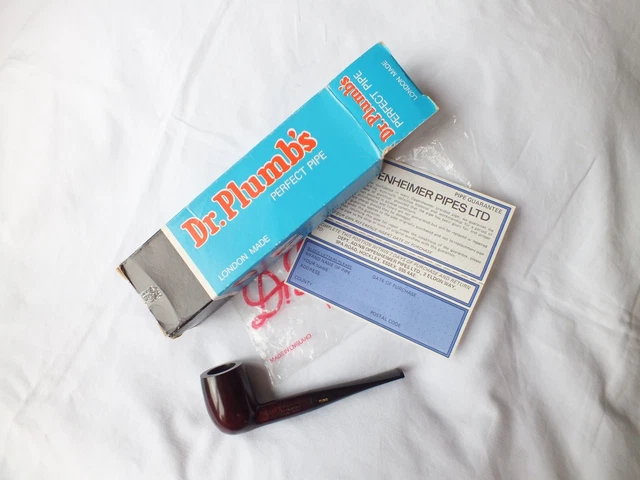 DR PLUMB &STANDARD& 1221 unsmoked briar pipe with pouch, box & leaflet ...