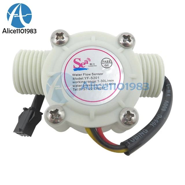 FLOWMETER COUNTER SENSOR Control Effect Flowmeter Hall 1-30L/min For ...
