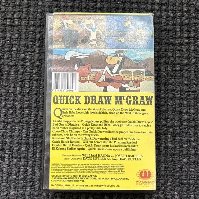 QUICK DRAW MCGRAW Hanna Barbera Vintage Pre-Owned PAL VHS Video Tape ...