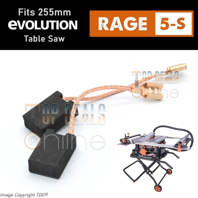 EVOLUTION RAGE 5-S & R255PTS Carbon Brushes for 255mm Table Saw 1500W £ ...