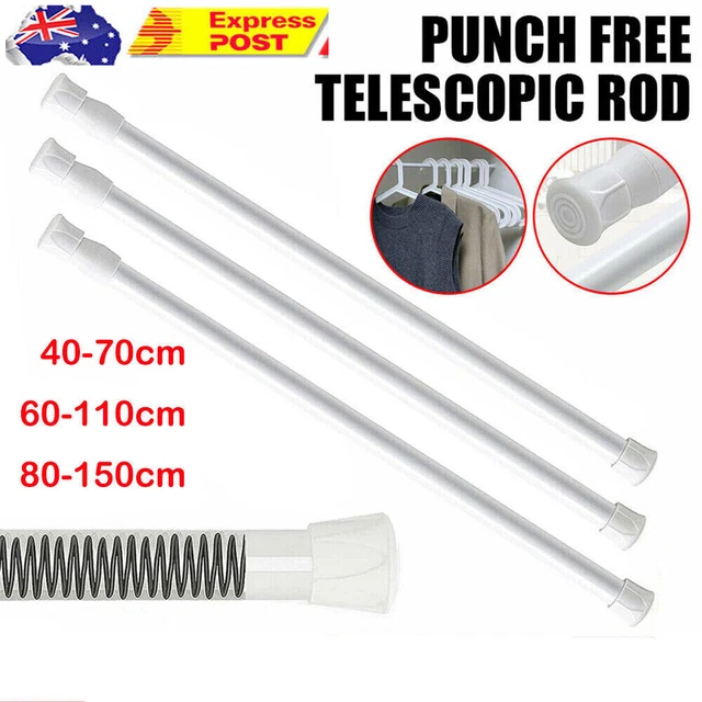 TELESCOPIC NET VOILE Tension Curtain Rail Pole Rod Rods Extendable ...