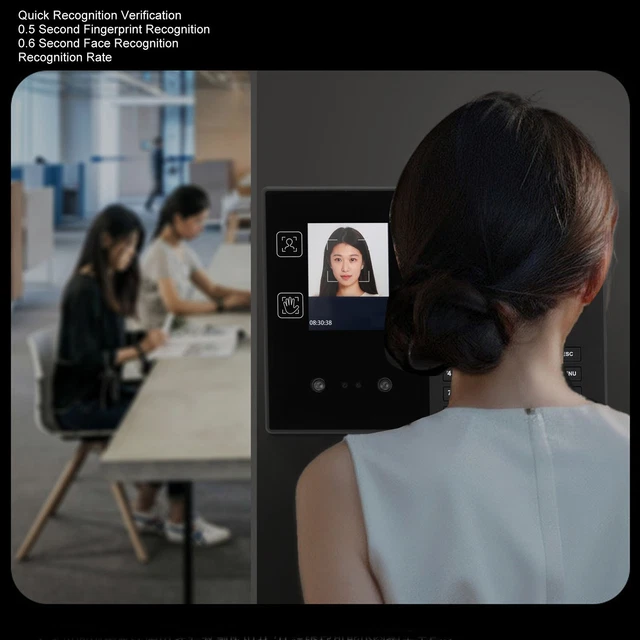 NEW 4 IN 1 Employee Attendance Machine Facial Fingerprint Palm Print ...