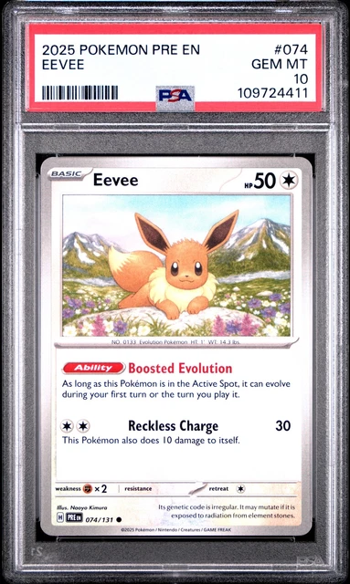 2025 POKEMON PRE En-Prismatic Evolutions #074 Eevee Psa 10 £32.37 ...