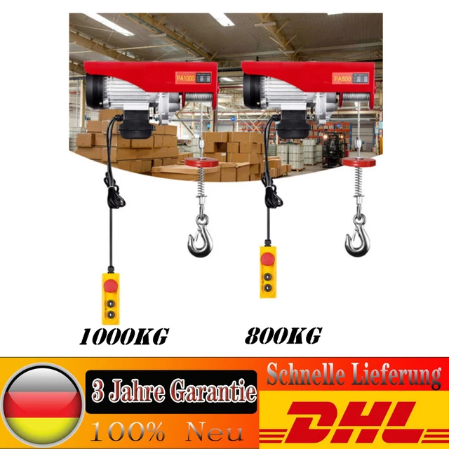 800/1000KG ELEKTRISCHE SEILWINDE Seilhebezug Kran Winde Seilzug ...
