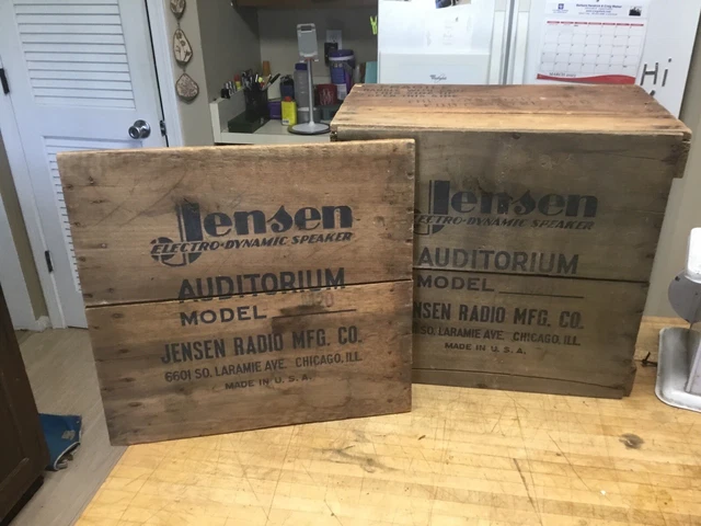 RARE VINTAGE JENSEN M20 Speaker Wood Shipping Crate Primitive Box ...