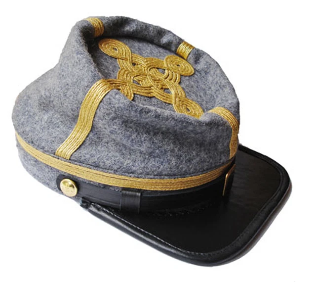 AMERICAN CIVIL WAR Confederate Grey Wool Generals Kepi Hat Cap Large 58 ...
