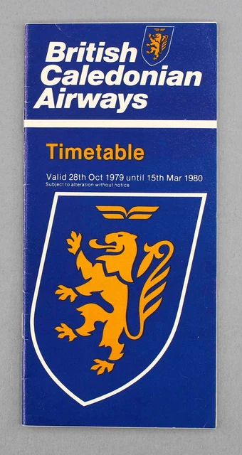 BRITISH CALEDONIAN AIRWAYS Airline Timetable Winter 1979/1980 Bcal ...