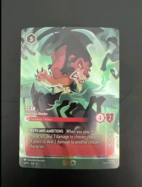 DISNEY LORCANA CARD Scar Heartless Hunter 14/P2 Enchanted Championship Promo £27.00 - PicClick UK