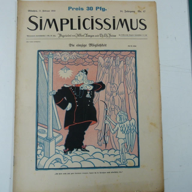 SIMPLICISSIMUS CARTOON 1910 DIE EINZIGE MOEGLICHKEIT / PREUSSEN ...