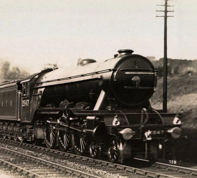 LNER 4-6-2 2547 locomotive steam train RPPC photograph postcard railway ...