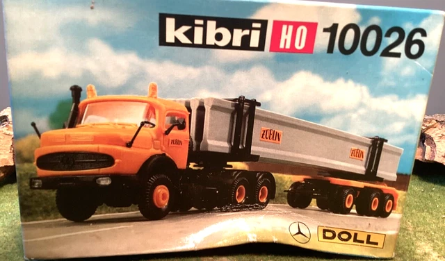 KIBRI SCHWERTRANSPORT BETONTRÄGER Mercedes Zugmaschine Nr. 10026 OVP 1: ...