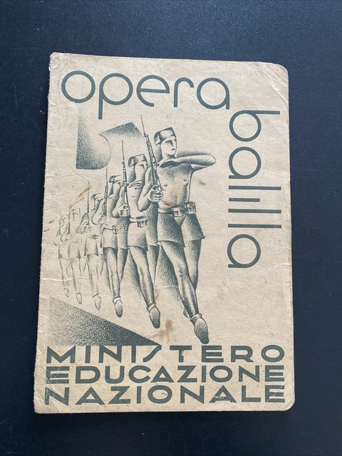 PAGELLA VENTENNIO FASCISTA opera balilla anno 1936 1937 Canicattini ...