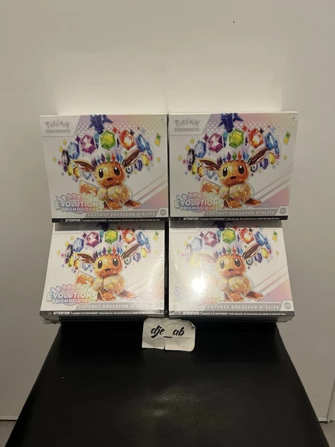 LOT 4 COFFRETS Pokémon ETB EV8.5 Evolutions Prismatiques FR Française ...