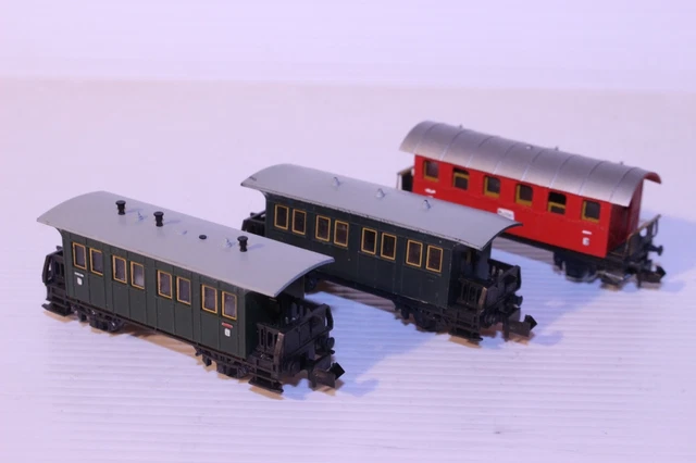 N GAUGE 4 Wheel Coaches x 3 --- Minitrix Lima £1.06 - PicClick UK