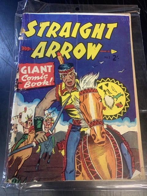 VINTAGE RARE COMIC Straight Arrow Western Comics Cowboy Indian Third ...