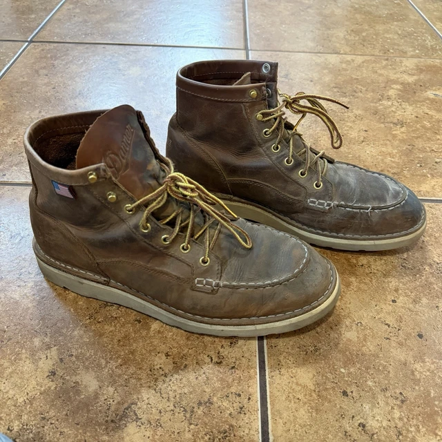 DANNER MEN'S BULL Run Moc Toe 6" Work Boot 15573 - Brown Leather US 12 ...
