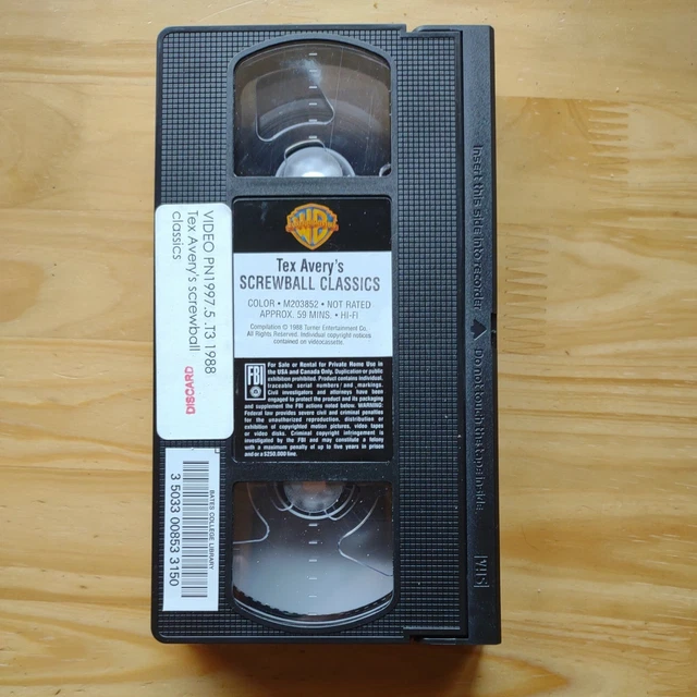 TEX AVERY'S SCREWBALL Classics VHS 1988 senza custodia EUR 13,85 ...