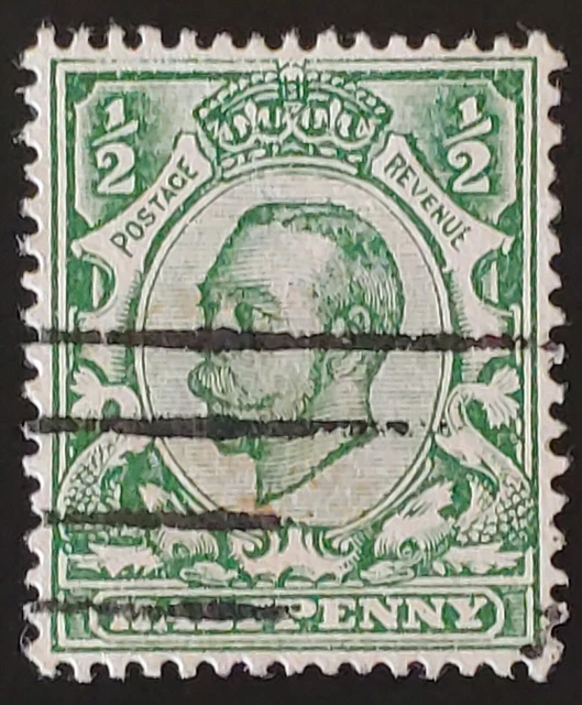 GB. KGV 1912. ERROR! "No Cross on Crown" on 1/2d Downey Head. Used SG ...
