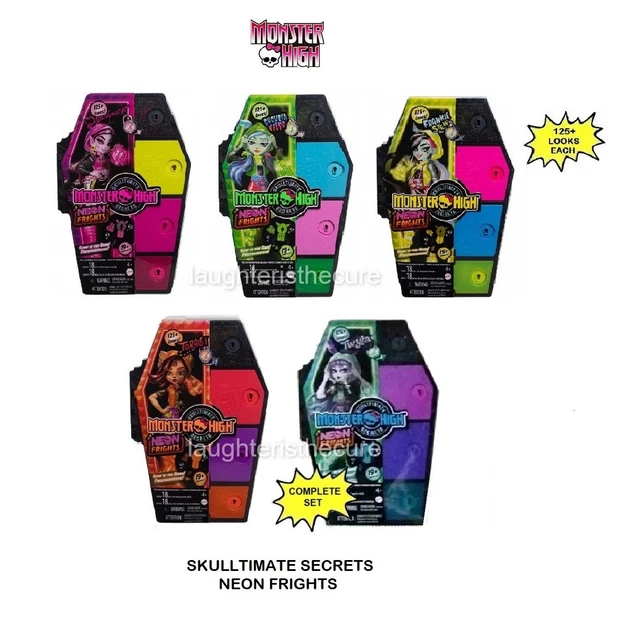 MONSTER HIGH SKULLTIMATE Secrets NEON FRIGHTS Dolls COMPLETE SET of 5 £ ...