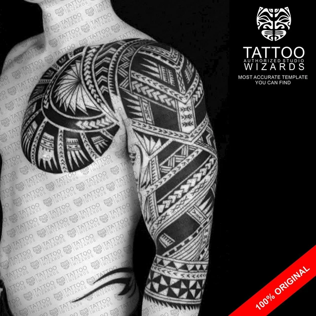 MAORI SAMOAN POLYNESIAN Archer WARRIOR TATTOO Stencil Template EUR 137 ...