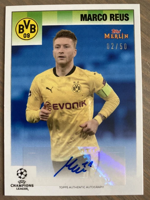 TOPPS MERLIN 95 Heritage 2021 MARCO REUS Auto Autograph Card Blue ...